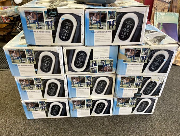 The tower of foot massagers suggests Phoenix residents take their relaxation seriously. After hiking Camelback Mountain, your feet deserve this kind of apology.