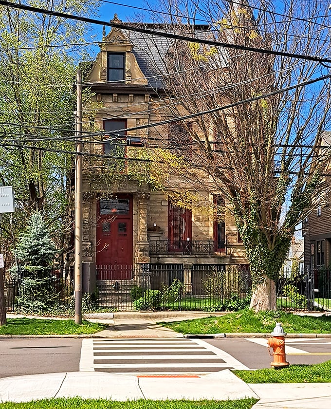 From the street, Franklin Castle presents its most storybook face – if your storybooks tend toward the delightfully macabre variety.
