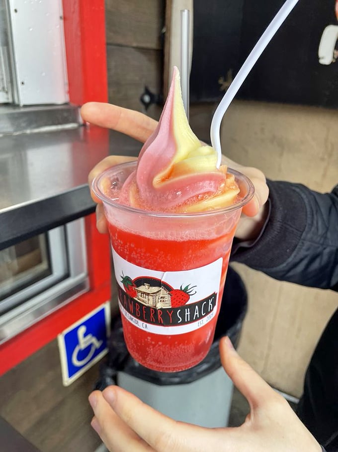 Gelati layers creating a frozen rainbow that tastes even better than it looks.