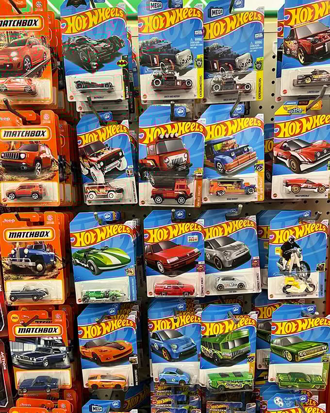 Hot wheels, cool prices! These miniature dream machines prove you're never too old to vroom-vroom through the living room when nobody's watching.