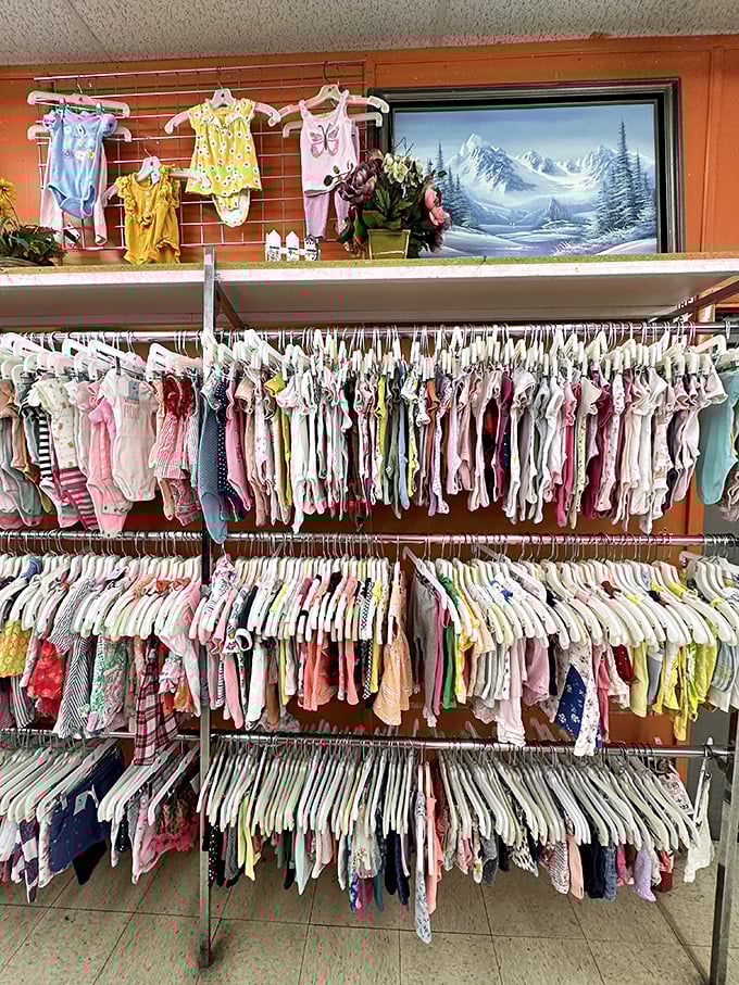 Baby clothes galore—because infants outgrow everything faster than you can say "I paid full price for that?!"