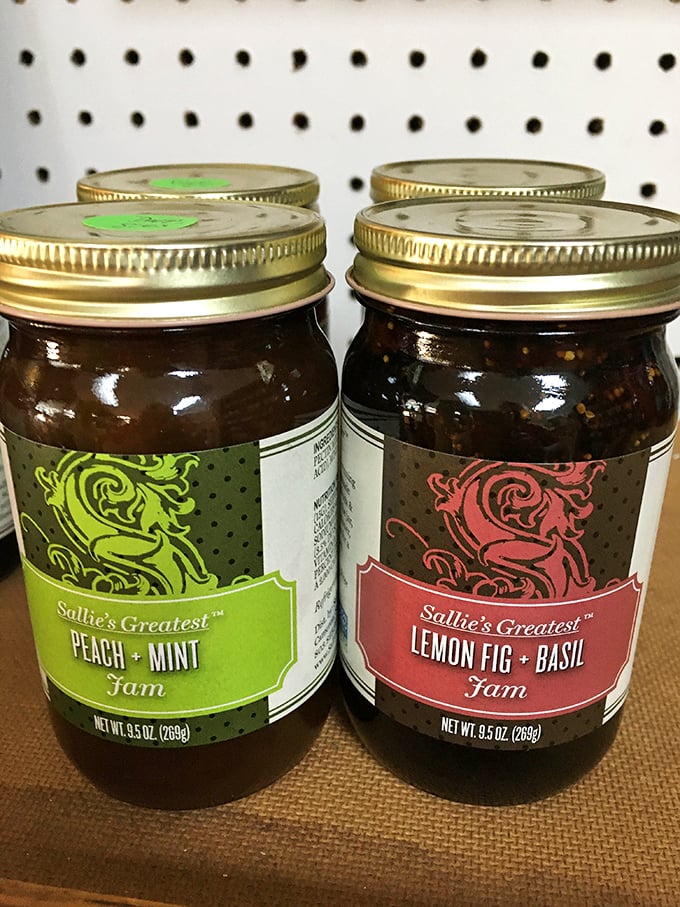 Sallie's Greatest jams—where peach meets mint and figs dance with basil. Mason jars of Southern ingenuity worth fighting your siblings for.