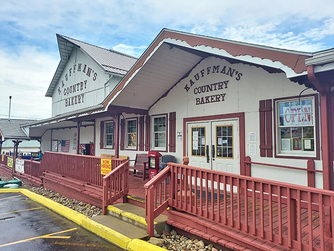 Kauffman's Country Bakery stands as a shrine to butter, sugar, and flour—the holy trinity of comfort food. That red porch has witnessed countless sugar-fueled smiles.