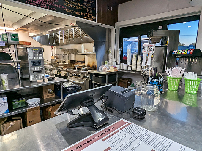 The kitchen crew in their element—a well-choreographed dance of grill masters and food artisans working their magic behind the scenes.