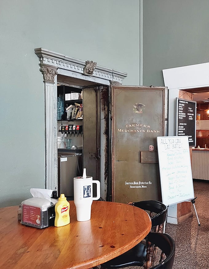 That's not just a repurposed bank vault door—it's a portal to a simpler time when food was honest and nobody counted calories on Sundays.