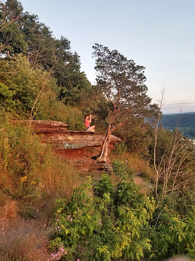 Finding zen at 500 feet—meditation reaches new heights when perched between earth and sky on Pennsylvania's dramatic ledges.