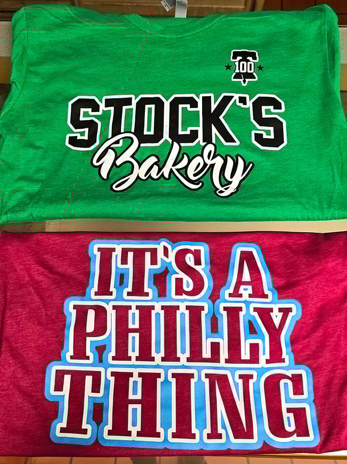 The Stock's Bakery t-shirt proudly proclaims what locals already know—this isn't just a Philly thing, it's THE Philly thing.