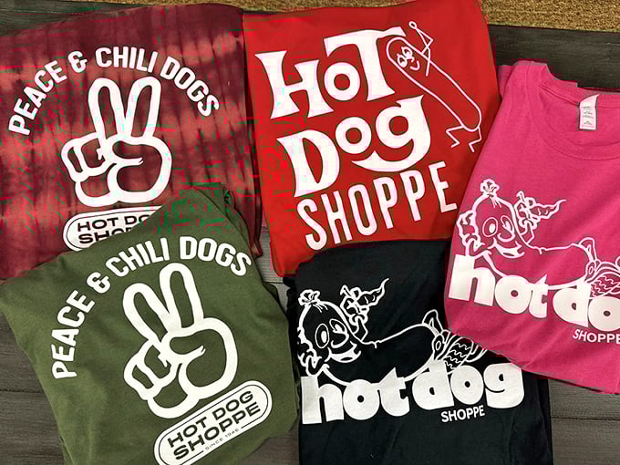 When your merch becomes local fashion statements, you know you've transcended from restaurant to cultural institution. Peace, love, and chili dogs.
