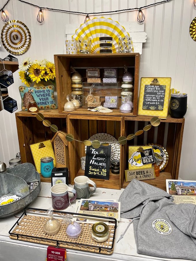 The bee theme isn't just cute marketing – it's a lifestyle, complete with honey products that might make you consider starting your own hive.