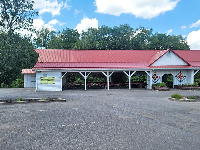 The Mountain Fresh Farmers Market pavilion stands ready to showcase local bounty, where "farm-to-table" isn't a trend but a way of life.