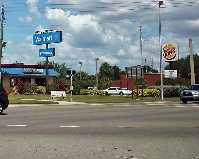 Yes, Port Charlotte has practical amenities too – because even paradise residents occasionally need a Whopper and a 12-pack of paper towels.