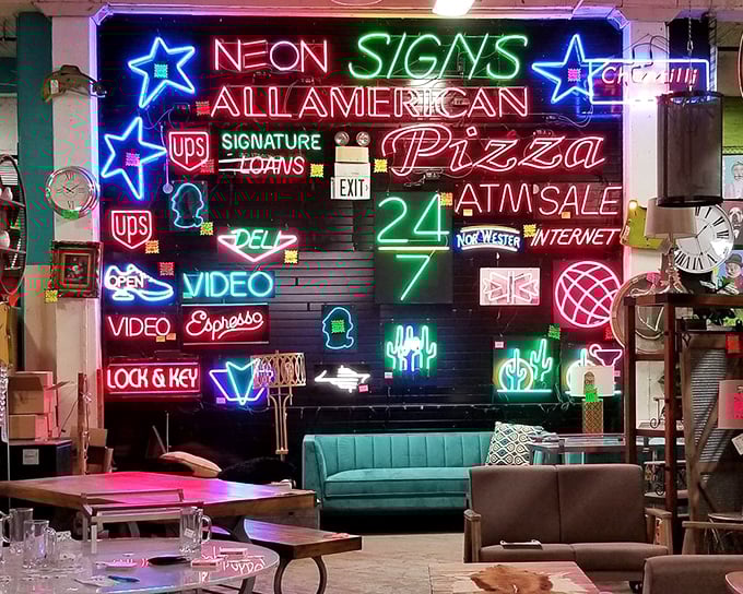Neon signs adding that perfect retro touch to transform any room into your personal speakeasy.