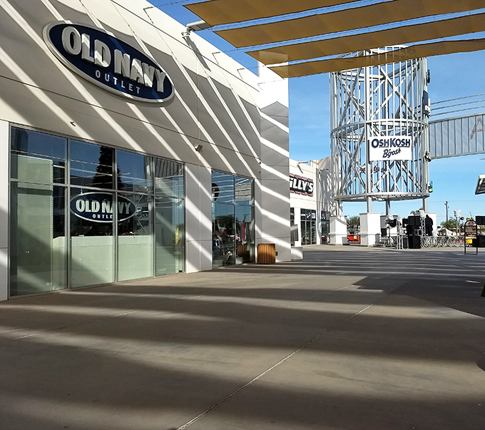 Old Navy and Oshkosh stand side by side—a multigenerational shopping experience where grandparents and grandkids can both find their style tribes.