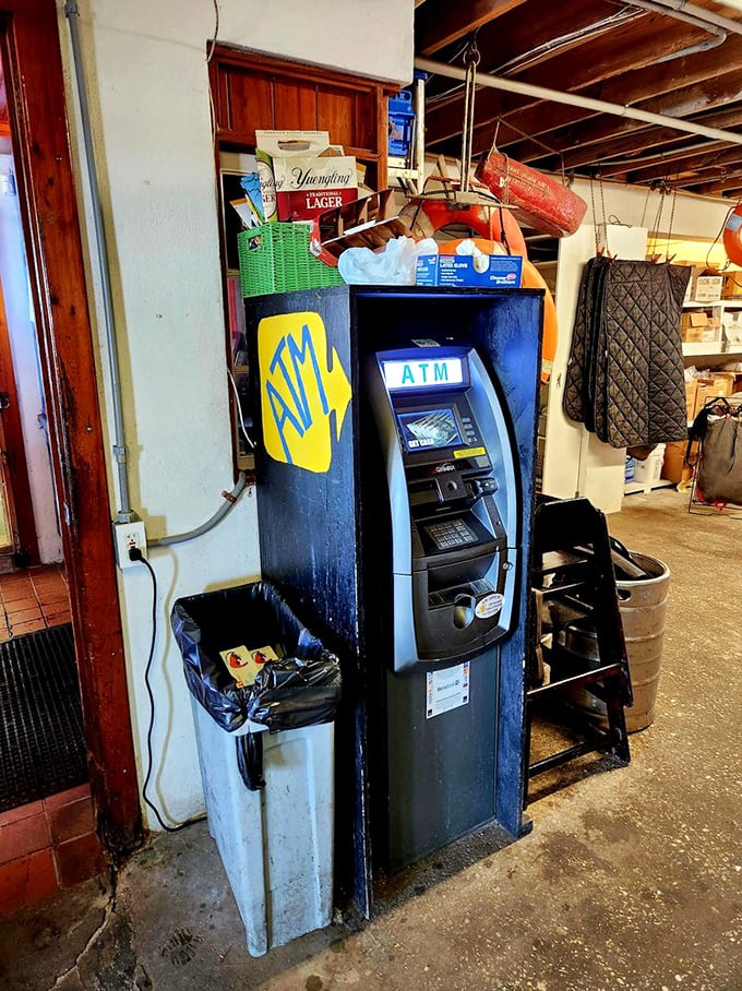 That ATM has witnessed more happy seafood transactions than a Wall Street trading floor.