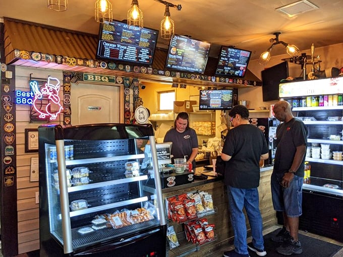 Where BBQ dreams come true—the counter where "I'll just have a sandwich" turns into "and sides, and dessert, and..."