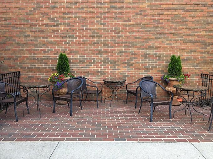 The charming brick patio offers a quiet moment before or after your meal—a civilized breather in our otherwise hectic world.