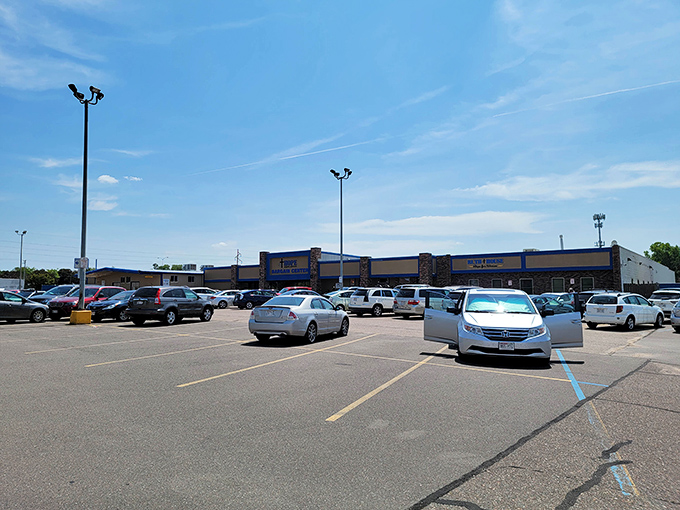 The packed parking lot tells the true story—bargain hunting isn't just a hobby in Wisconsin, it's practically an Olympic sport.