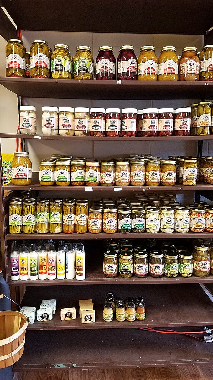 Mason jar magnificence! These pickled treasures and preserves capture South Carolina's agricultural bounty in glass time capsules of flavor.