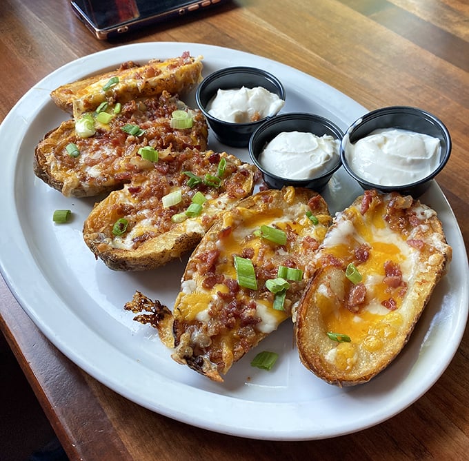 Potato skins that make you wonder why we ever relegated them to appetizer status. These deserve main event billing.