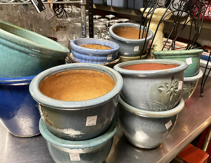 Garden dreams start here with these gorgeously glazed ceramic pots in soothing blues and greens – perfect homes for your soon-to-be-neglected houseplants.