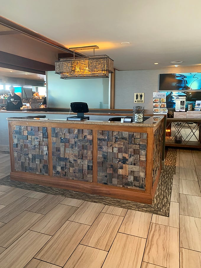 A reception desk that says "Welcome to the good life" before you've even tasted a morsel, promising culinary adventures just steps away.