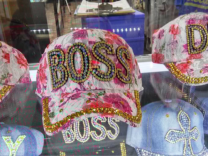 "BOSS" indeed! These bedazzled caps aren't for the fashion faint-of-heart. When subtle isn't in your vocabulary, Slauson has you covered.