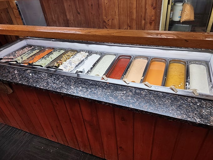 The sauce lineup: where your vegetables go to get dressed up for the big event that is your appetite.