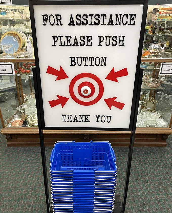 The most honest shopping sign in retail history. That target makes you feel like you're on a treasure-hunting game show.