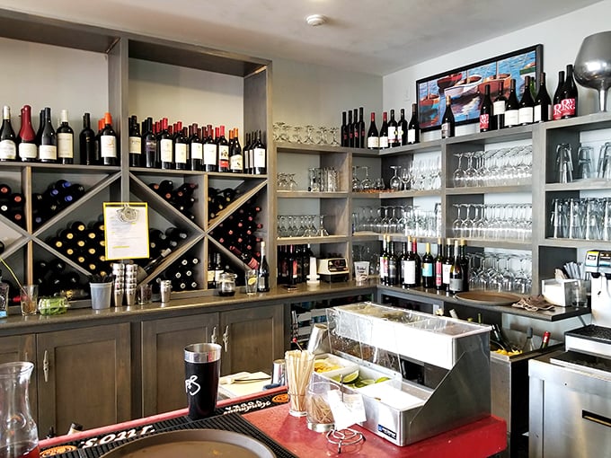 Wine storage that would make Bacchus himself nod in approval. This isn't just a bar—it's a liquid library of possibilities.