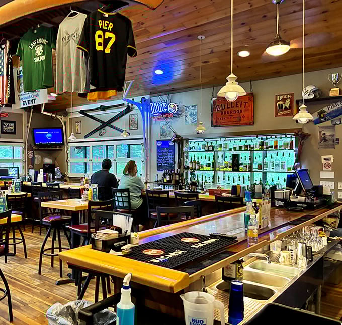 Where magic happens! The bar area combines sports-watching, socializing, and liquid therapy in one wood-paneled sanctuary that feels like home—but with better drinks.