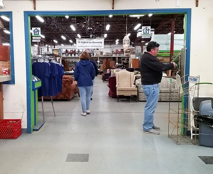 Treasure hunters scan the aisles for their next great find, proving that "shopping" and "scavenger hunt" can be the same activity.