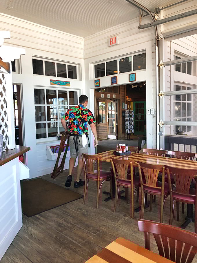 Hawaiian shirts and wooden accents—The Crab Trap's casual vibe reminds you that you're on vacation, even if you're a local.