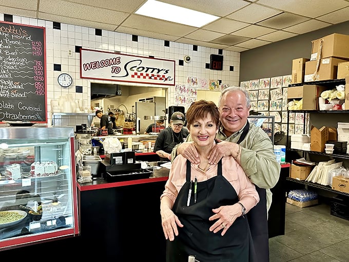 Where diner dreams come true—the heart of Scotty's operation, where orders fly and smiles are served alongside every plate.