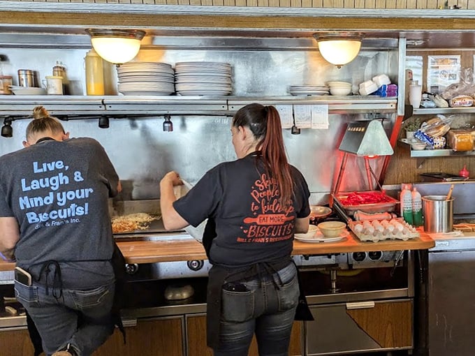 "Live, Laugh & Mind your Biscuits" isn't just a cute t-shirt slogan—it's the philosophy that keeps this kitchen running like clockwork.