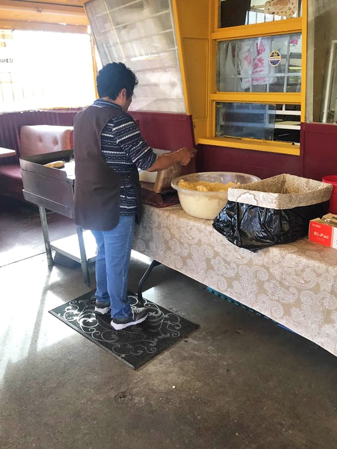 Watching tortillas being made by hand is like witnessing edible poetry in motion – pure artistry.