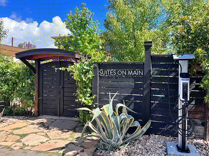 Suites on Main offers stylish accommodations with thoughtful touches like EV charging—small-town hospitality meets modern convenience without big-city prices.