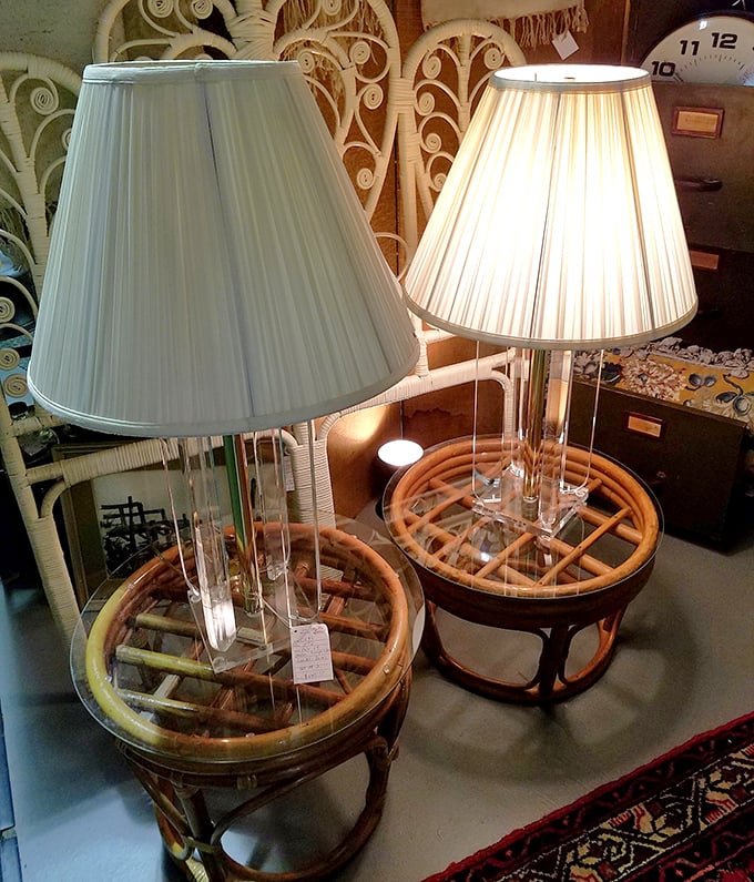 These rattan-based table lamps aren't just lighting fixtures—they're time machines to 1970s living rooms where macramé and wicker reigned supreme.