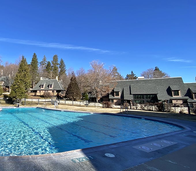 Winter, spring, summer or fall—Lake Arrowhead's pools offer refreshing dips with a side of mountain majesty any time of year.