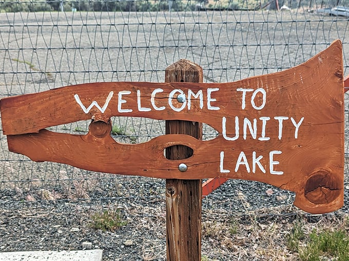 The handcrafted welcome sign – rustic craftsmanship that sets the tone for your back-to-nature experience.