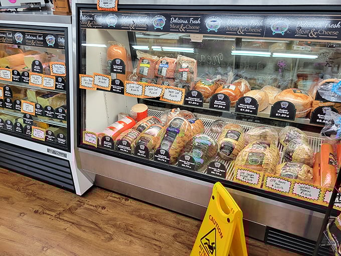 The meat and cheese case—where decisions become impossible and hunger becomes unbearable. Each option more tempting than the last.