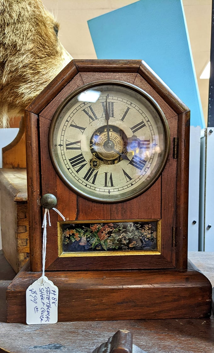 This isn't just a timepiece – it's time itself, captured in wood and brass, still ticking away the hours just as it did a century ago.