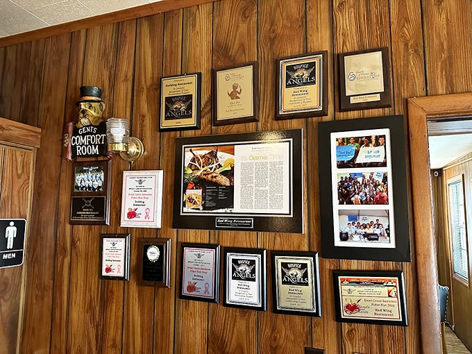 Awards and newspaper clippings line the walls – silent testimonials to years of culinary excellence that speak louder than any Instagram influencer.