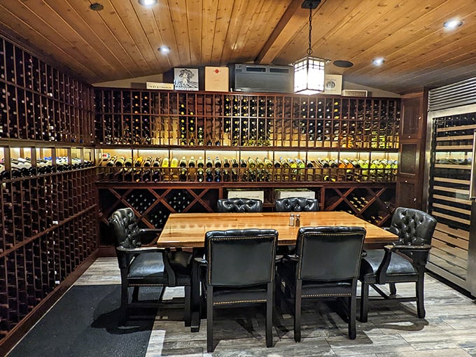 Not all treasure rooms contain gold—some, like this private wine cellar, house liquid rubies and aged grape diamonds waiting to be discovered.