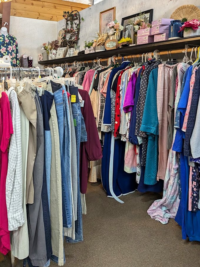 A rainbow of fabrics tells the story of fashion through the decades—from "what were they thinking?" to "that's coming back in style!"