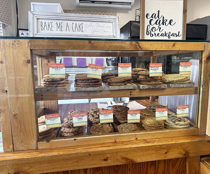 The cookie and pastry case—where "I'll just have one" becomes the biggest lie you'll tell yourself all day.