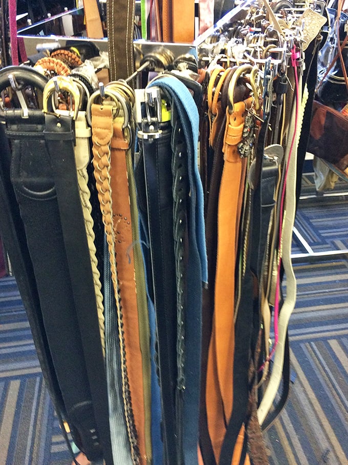 The belt bonanza! Leather, braided, skinny, and wide – a waistline wonderland where fashion from every decade hangs in suspended animation.