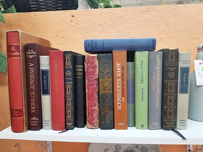 A literary lineup that spans Steinbeck to Sinclair Lewis—these aren't just books, they're time machines bound in leather and waiting for your nightstand.