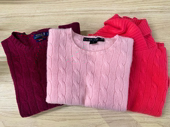 Sweater weather dreams: This color-coordinated cable knit collection proves that sometimes the best fashion statements have already been loved by someone else.