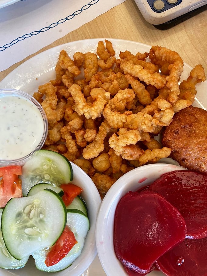 These aren't just any clam strips—they're the golden, crispy morsels that have locals lining up and visitors planning return trips to St. Augustine.