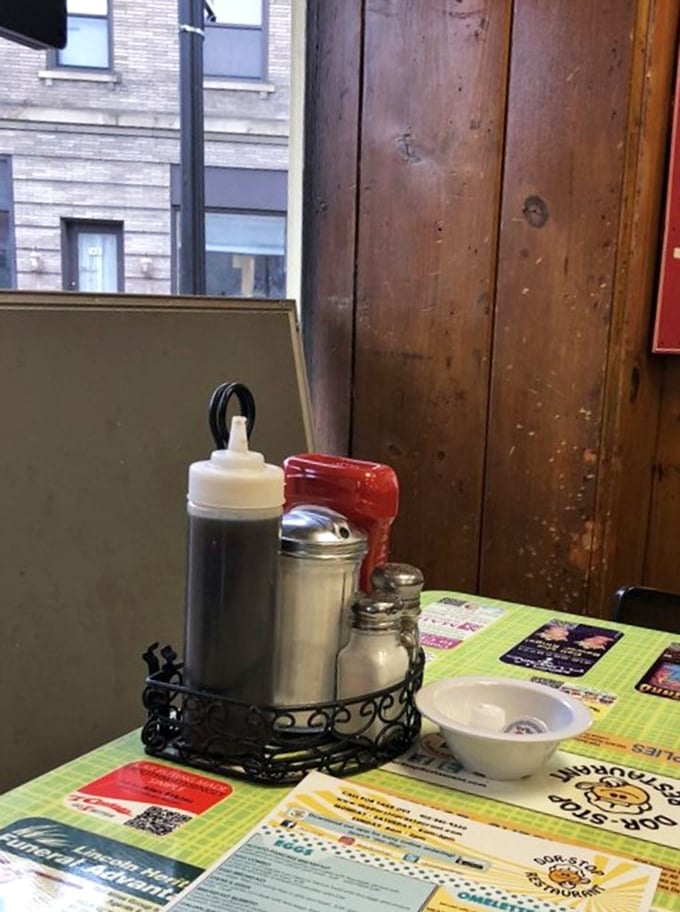 The holy trinity of table condiments – standing at attention and ready to elevate your breakfast experience to new heights.